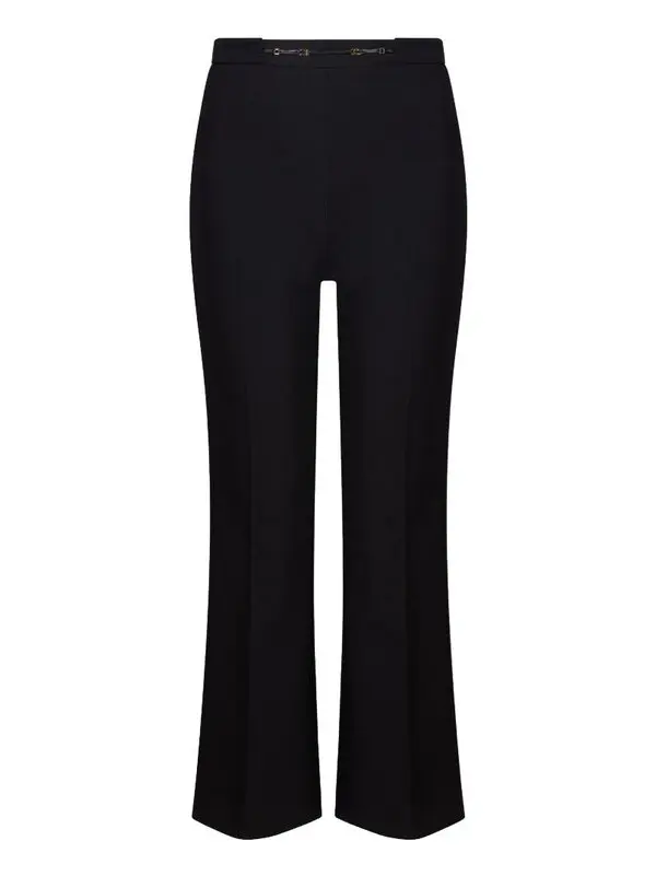 Elisabetta Franchi Horsebit-detail Flared Trousers - Black