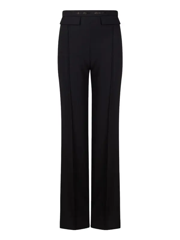 Elisabetta Franchi Horsebit-detail Straight-leg Trousers - Black
