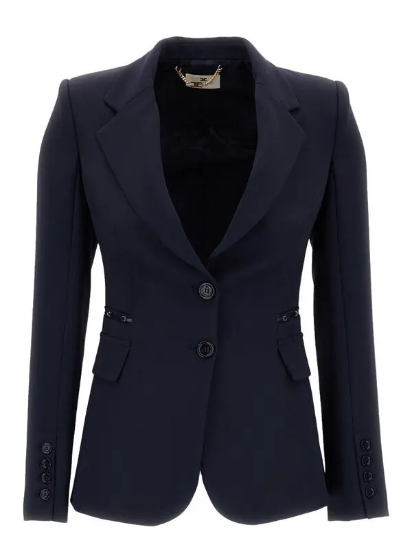 Elisabetta Franchi Single-breasted Blazer Jacket - Blue