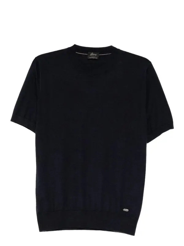 Brioni Cashmere And Silk Blend T-shirt - Blue