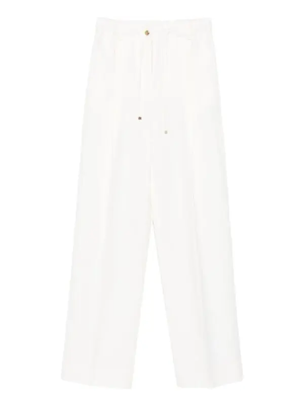 Moncler Wool Trousers With Drawstring Waist - White
