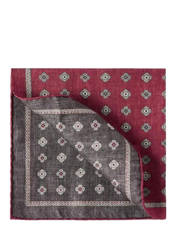 Brunello Cucinelli Printed Silk Foulard - Grey