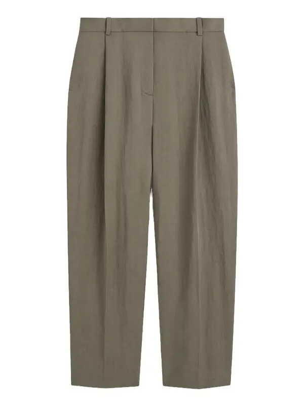 Cos Fluid Pleated Straight-leg Pants - Beige