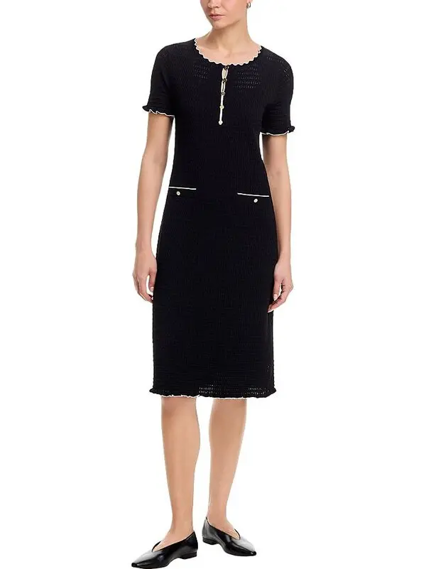 Elie Tahari The Easton Sweater Dress - Noir/ivory