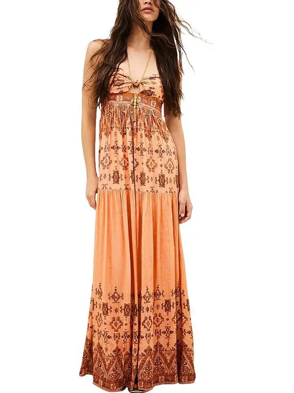 Ba&sh Bandeau Neck Maxi Dress - Orange