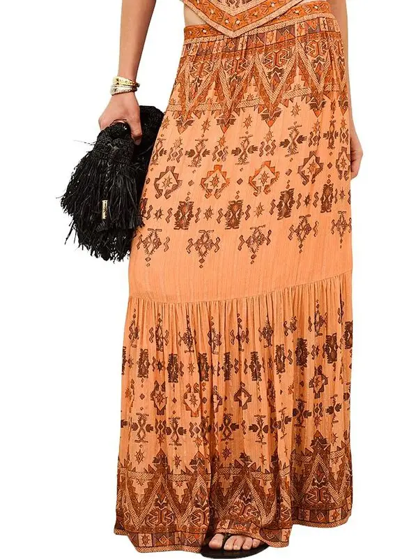 Ba&sh Jupe Zaya Maxi Skirt - Orange