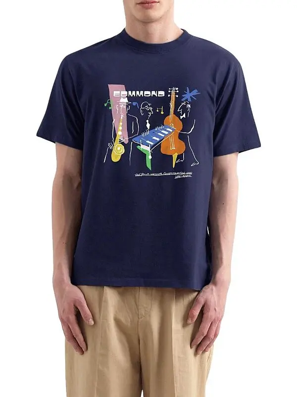 EDMMOND STUDIOS Cassette Print T-shirt - Plain Navy