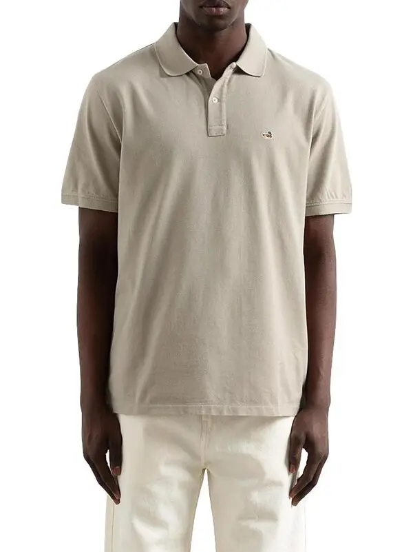 EDMMOND STUDIOS Duck Logo Pique Polo Shirt - Plain Taupe