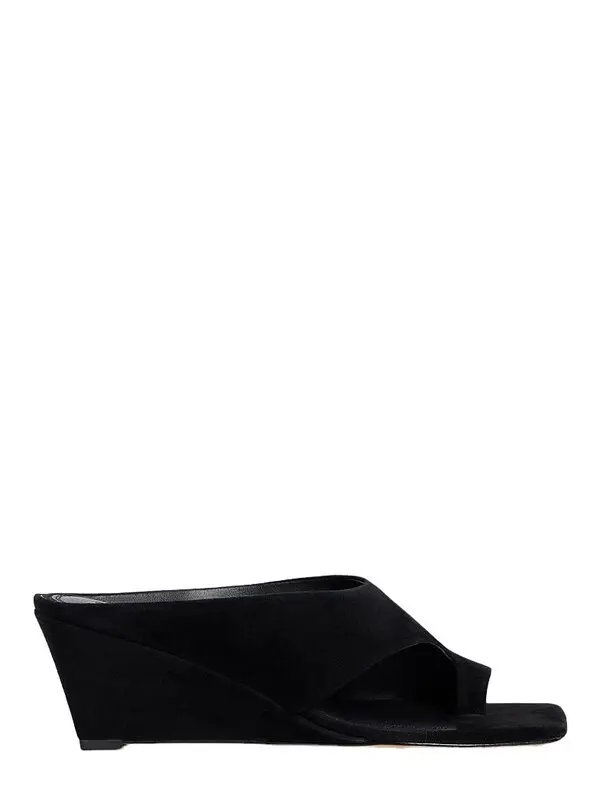 Sandro Leia Suede Wedge Sandals - Black