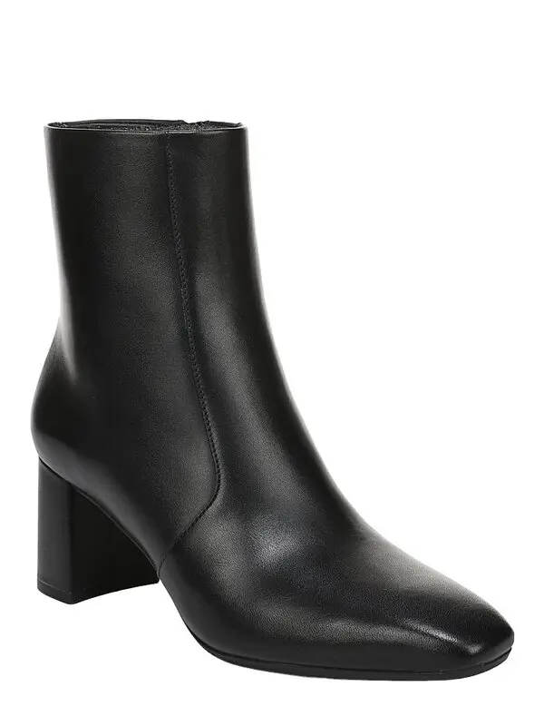Vince Tegan Leather Ankle Boots - Black Leather