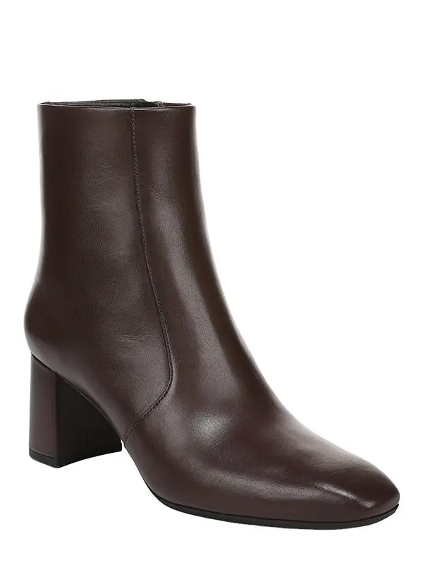 Vince Tegan Block Heel Ankle Boots - Ganache Leather