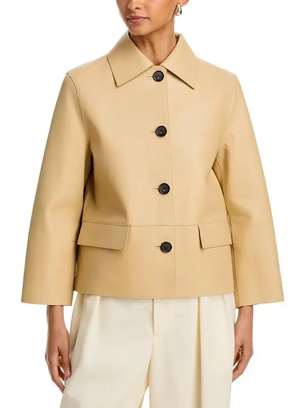 TOTEME Bonded Leather Jacket - Chai