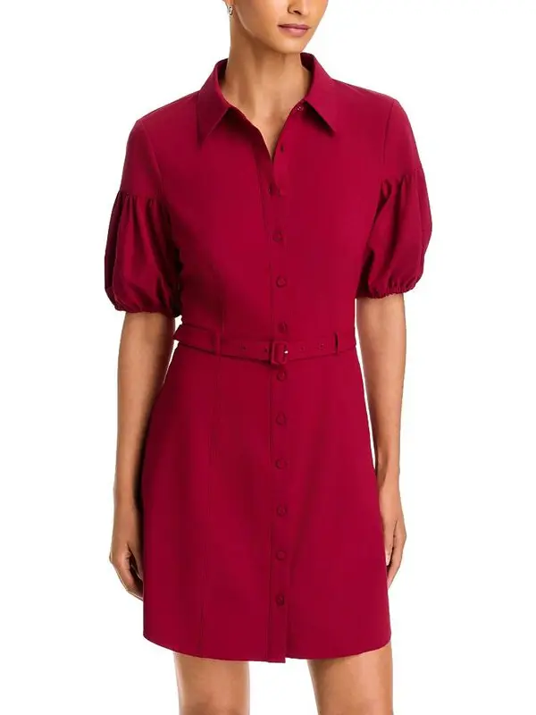 Cinq À Sept Norel Button Front Mini Dress - Berrywine