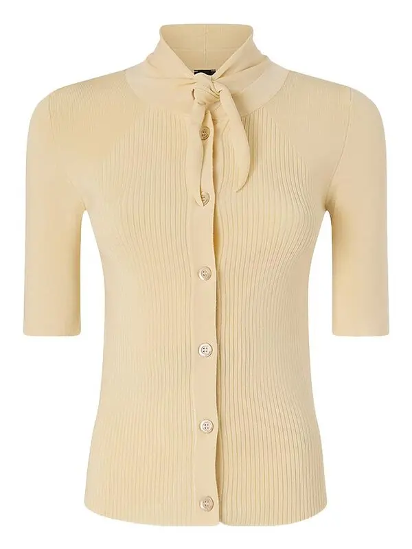 Pinko Coperto Tie Neck Button Front Top - C