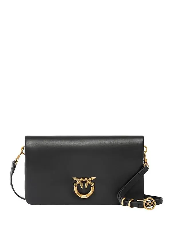 Pinko Click Soft Mini Leather Bag With Gold Tone Clasp - Zq