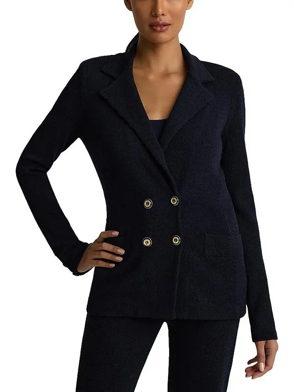 St. John Legacy Crepe Wool Blend Blazer - Midnight