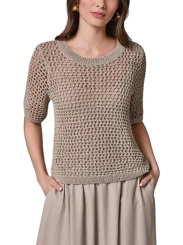 DONNA KARAN WEEKEND Donna Karan Open Stitch Knit Top - Sandstone