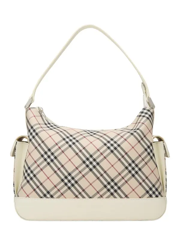 Burberry House Check Jacquard Hobo - White