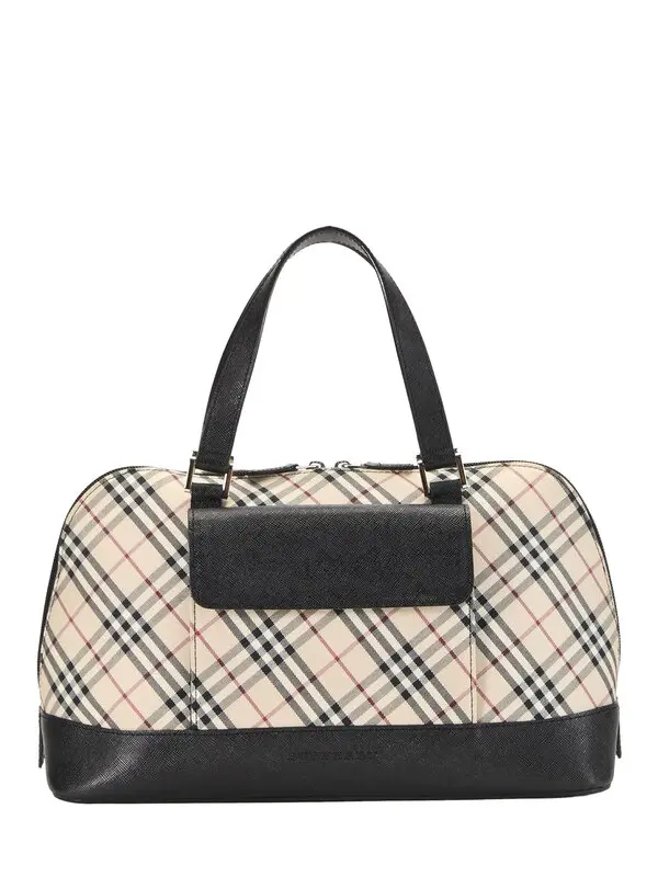 Burberry House Check Jacquard Bowler Handbag - Beige