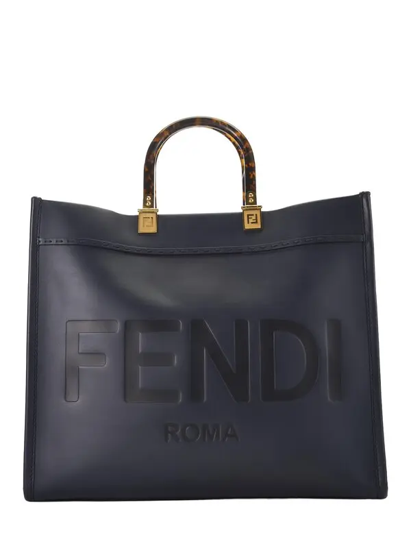 Fendi Calfskin Sunshine Shopper - Navy