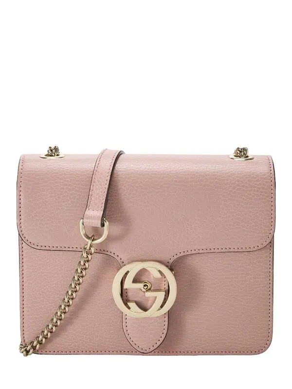 Gucci Leather Interlocking Crossbody - Pink