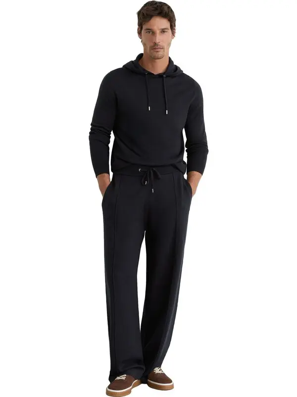 REISS Wirral Merino Wool-blend Relaxed-fit Joggers - Navy