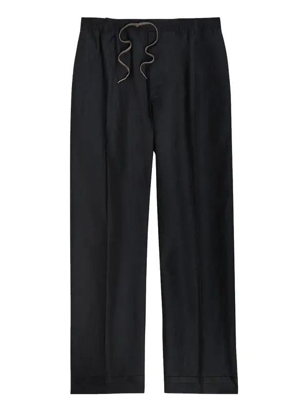 MAISON MARGIELA Straight-leg Cotton-blend Trousers - Dark Blue