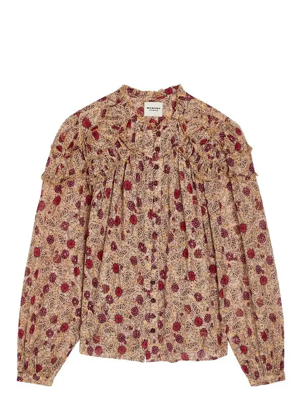Isabel Marant Étoile Christa Ruffled Floral-print Cotton Shirt - Multicoloured