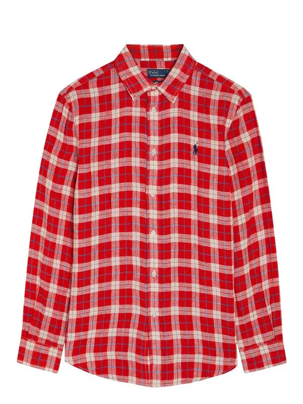 Polo Ralph Lauren Plaid Linen Shirt - Red