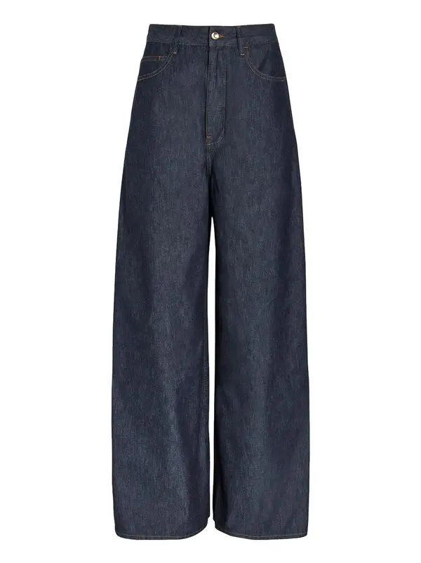 Ossou Wide-leg Denim Jeans - Navy