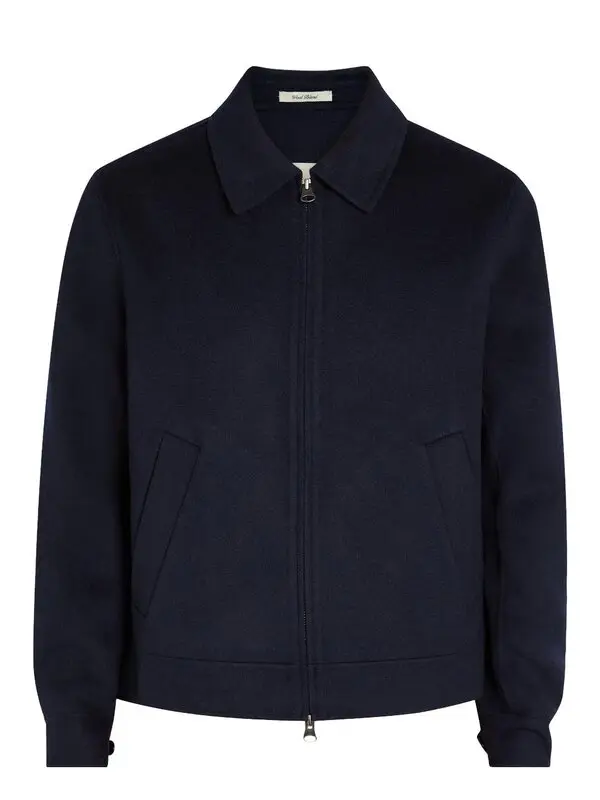 Gant Wool-blend Zip-up Jacket - Navy