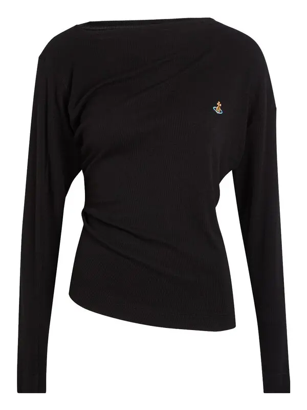 VIVIENNE WESTWOOD Asymmetric Long-sleeve Knit Top - Black