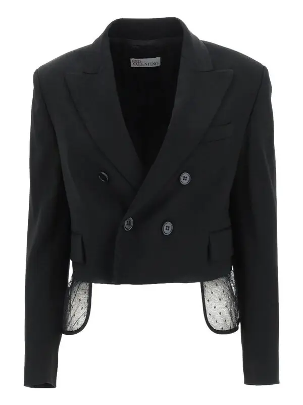 Red Valentino Cropped Tailored Blazer - Black