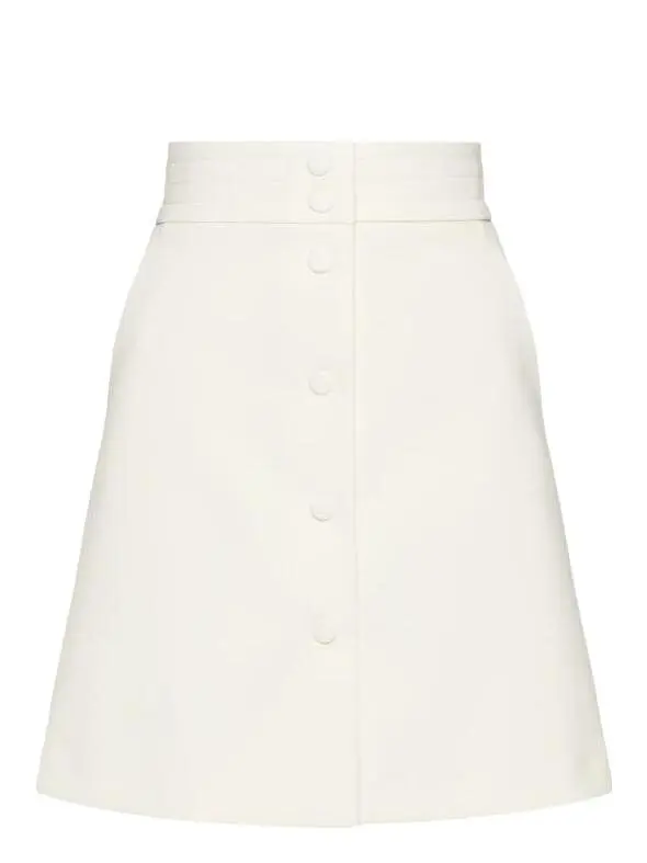 Red Valentino A-line Logo Quilted Skirt - White