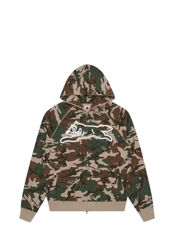 ICECREAM Running Dog Woodland Camo Zip-up Hoodie - Multi-color