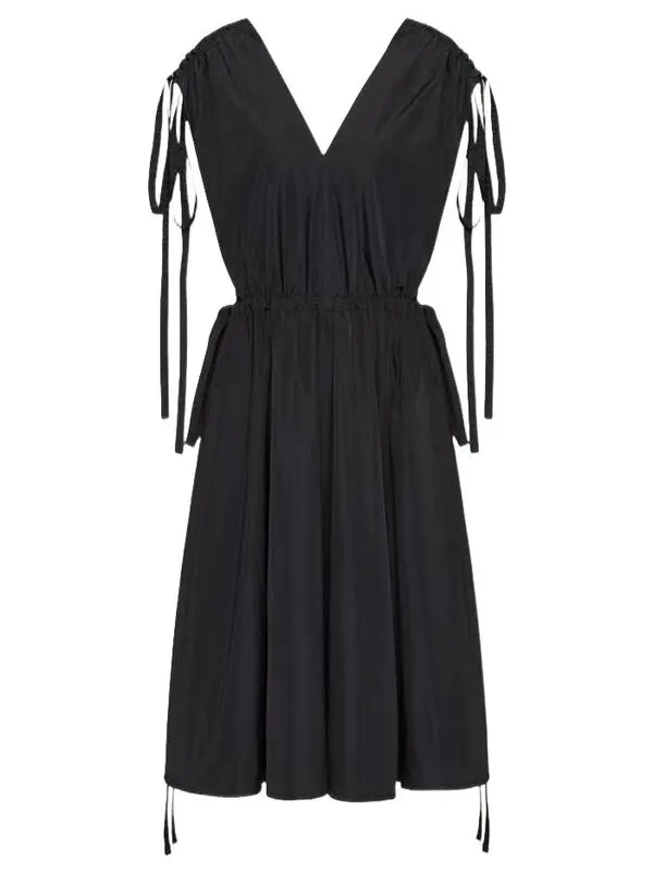 Red Valentino V-neck Lace Detail Midi Dress - Black