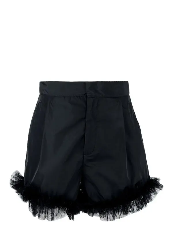 Red Valentino Ruffled Tulle Shorts - Black