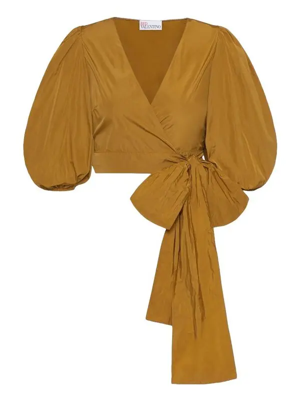 Red Valentino V-neck Bow Detail Blouse - Brown