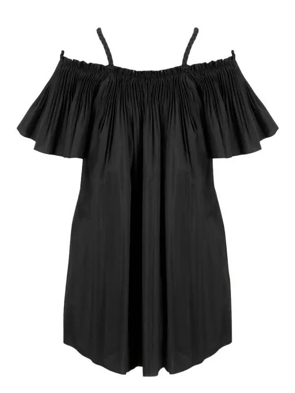 Red Valentino Pleated Shoulder Blouse - Black