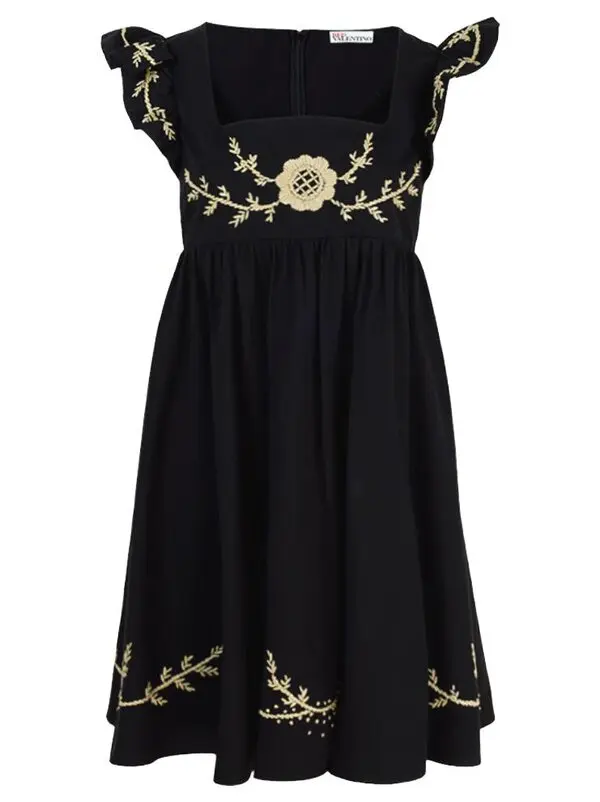 Red Valentino Square Neck Dress - Black