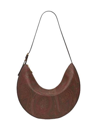 Etro Essential Large Hobo Bag In Paisley Jacquard - Brown