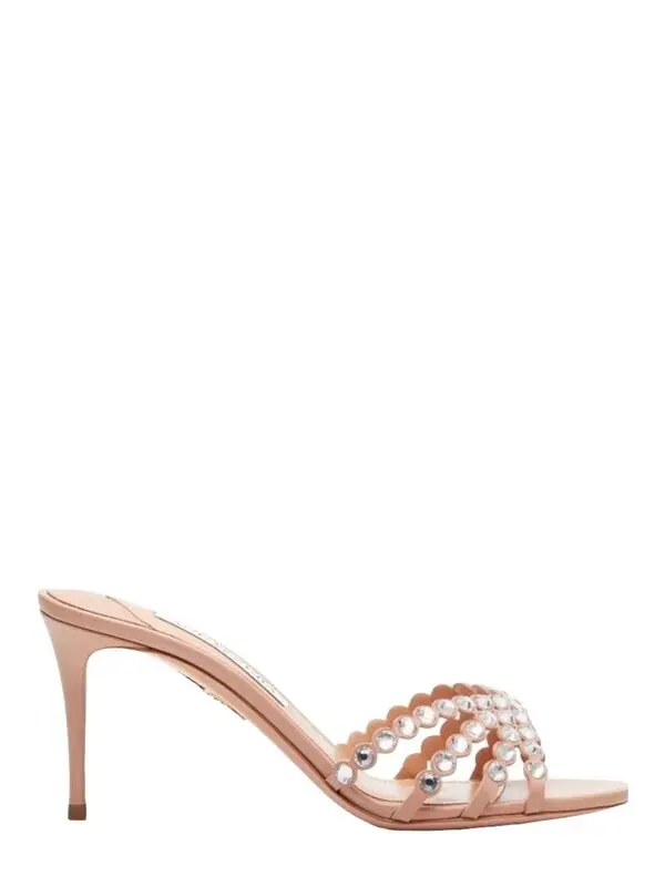 AQUAZZURA Tequila Embellished Heeled Sandals - Nude