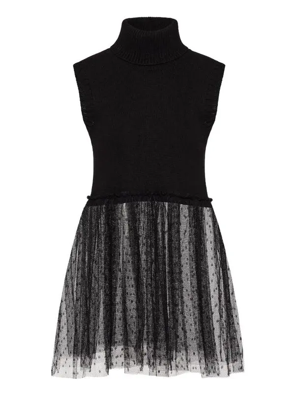 Red Valentino Mesh Tulle Knitted Pullover - Black