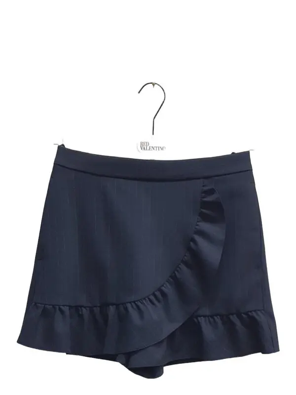 Red Valentino Pinstripe Ruffle Skirt - Black