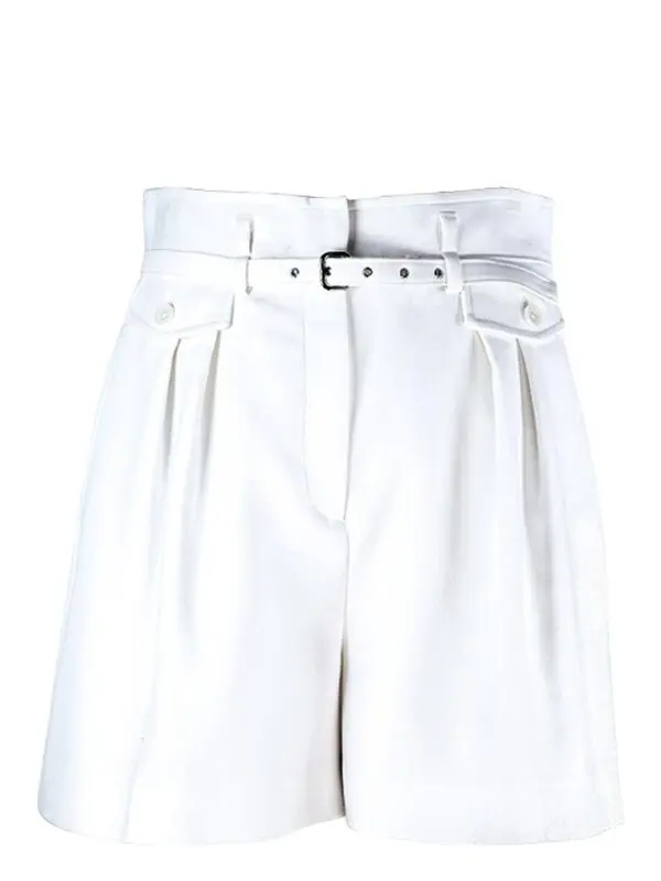 Red Valentino Girdle Shorts With Belted Waist - White