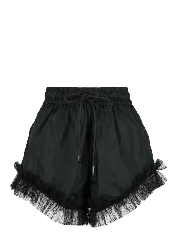 Red Valentino Ruffled Shorts - Black