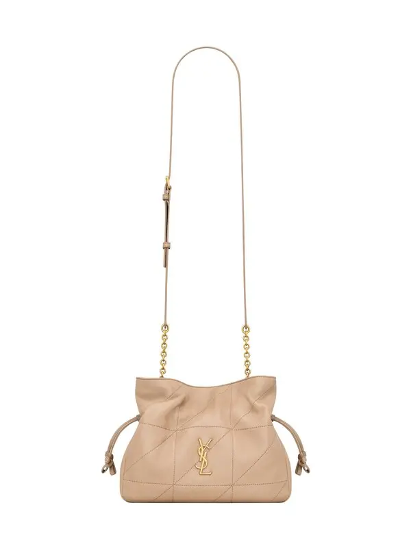 Saint Laurent Jamie Shoulder Pouch In Lambskin - Light Beige