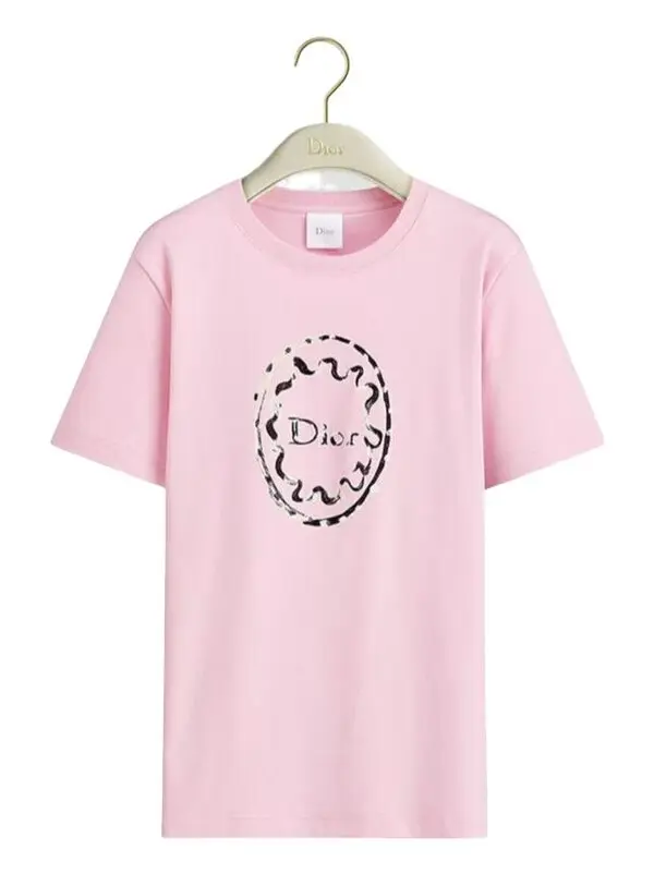 Dior Fitted T-shirt With Front Logo - Pink