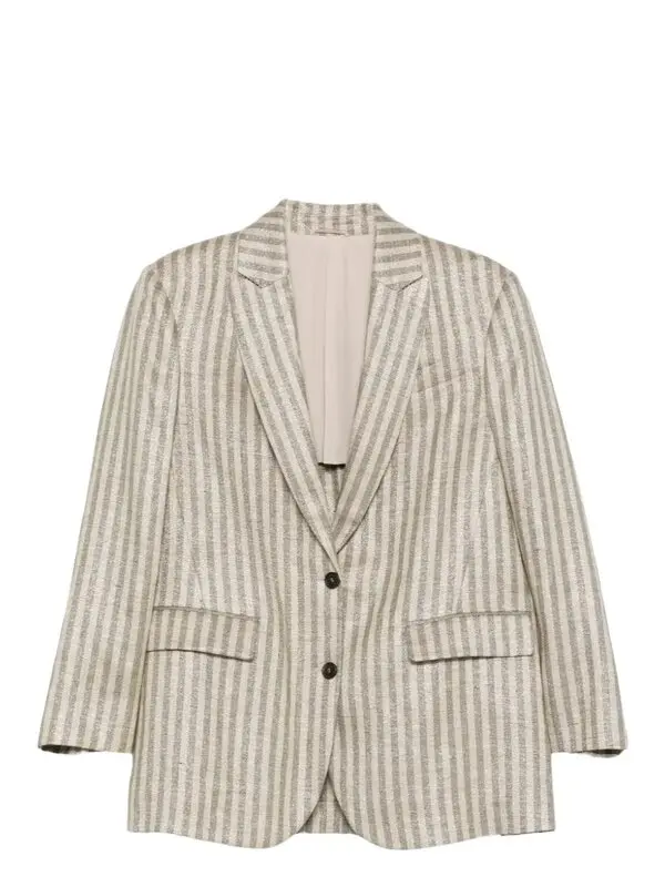 Brunello Cucinelli Striped Pocket Blazer - Nude