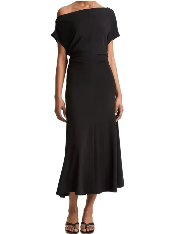 Vince Draped-design Midi Dress - Black